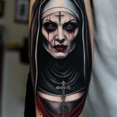 Szkic tatuażu Zakonnica | VEAN TATTOO